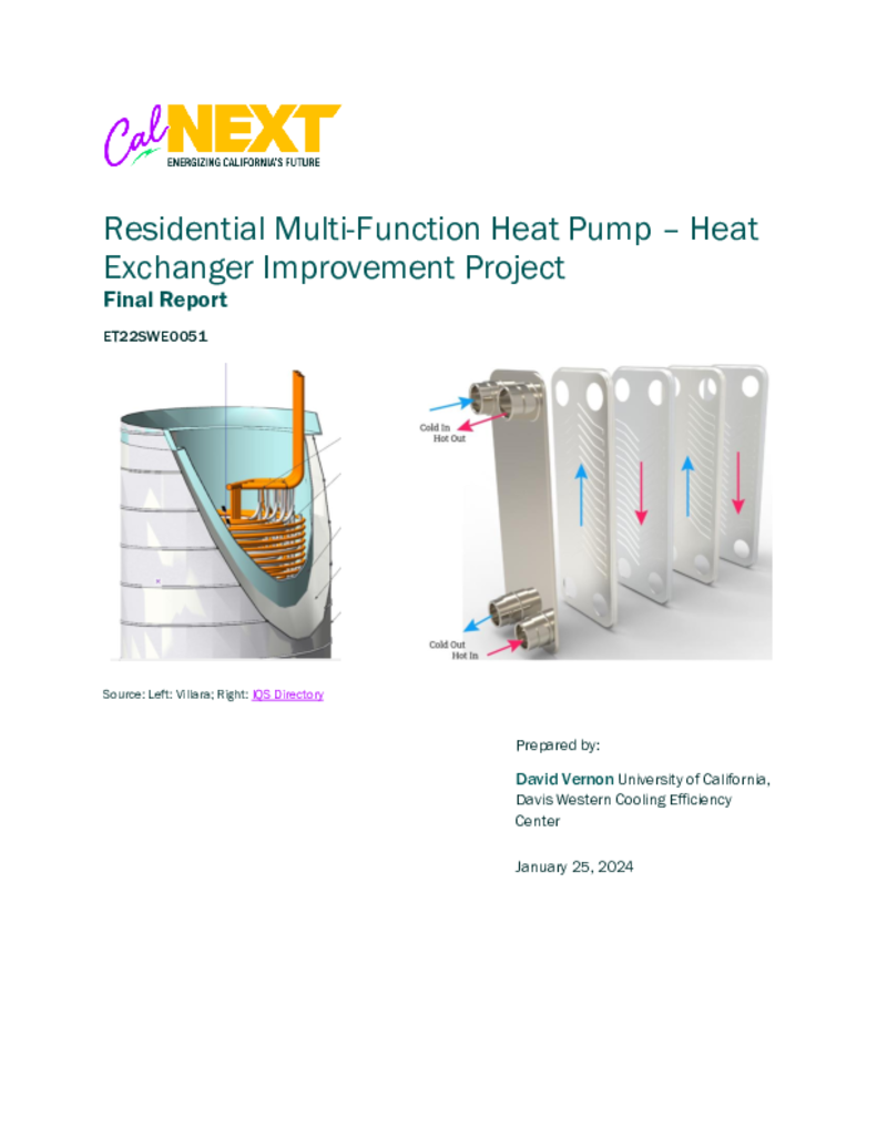 ET22SWE0051 - Residential Multi-Function Heat Pumps: Heat Exchanger Improvement | Emerging ...